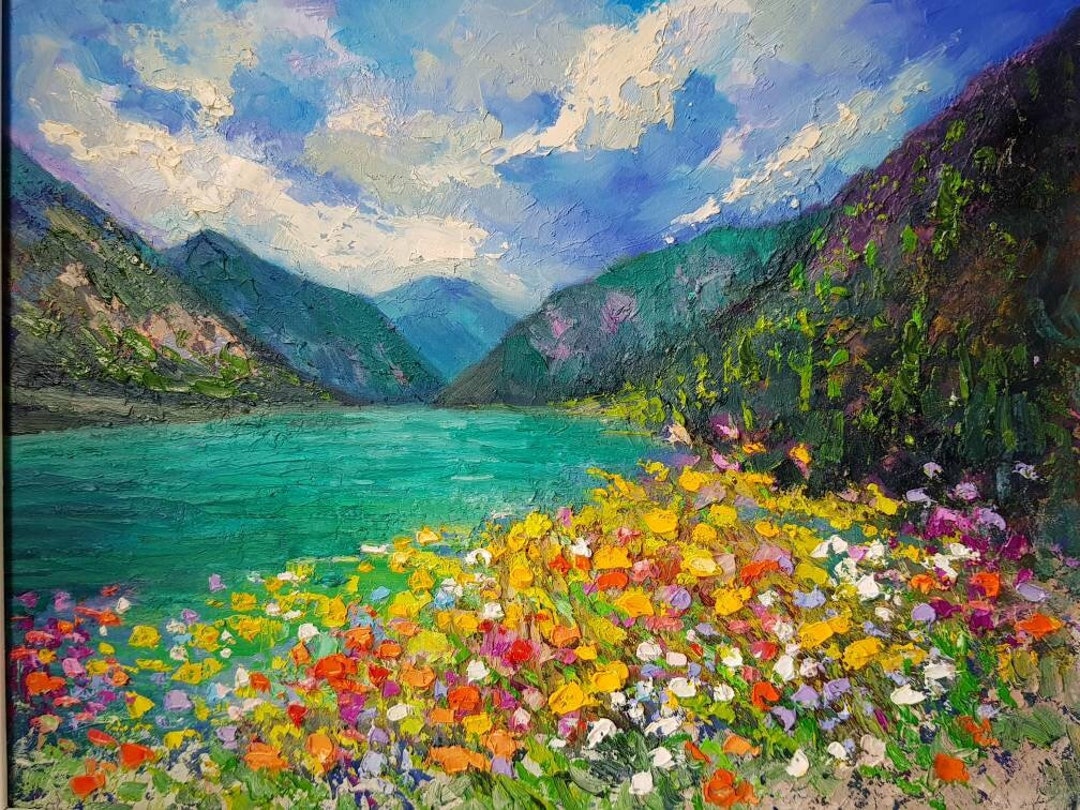 Mountain Landscape Original Impasto Oil Painting Colourful - Etsy