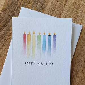 Happy Birthday Birthday Card Card Candles Birthday | Etsy