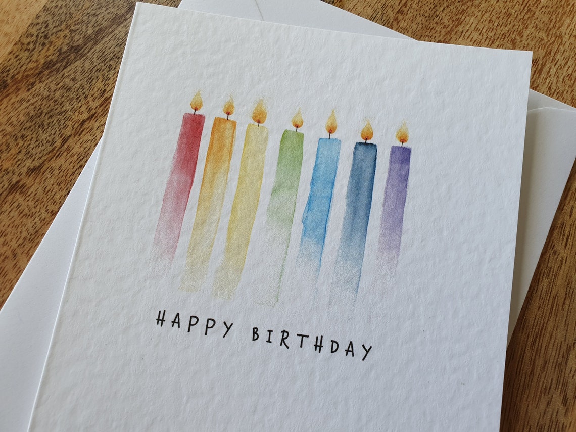 Happy Birthday Birthday Card Card Candles Birthday | Etsy