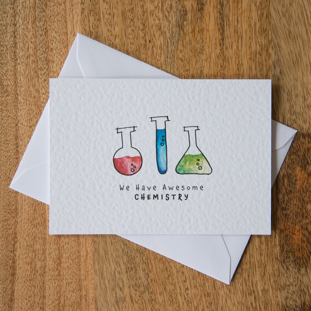 We Have Awesome Chemistry Watercolor Greetings Card Wedding Anniversary ...