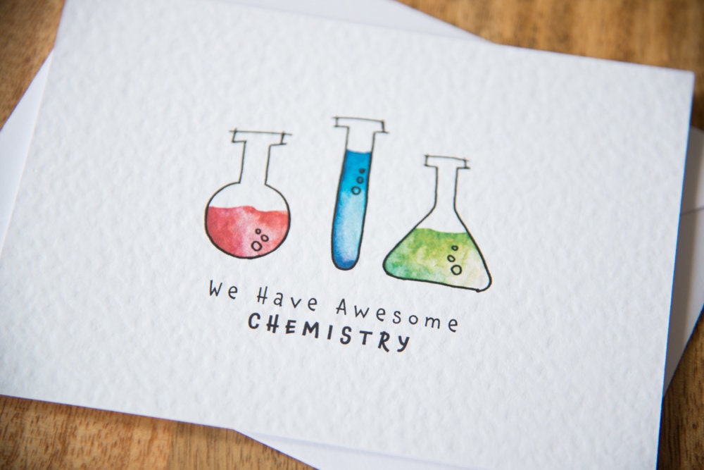 We Have Awesome Chemistry Watercolor Greetings Card Wedding Anniversary ...