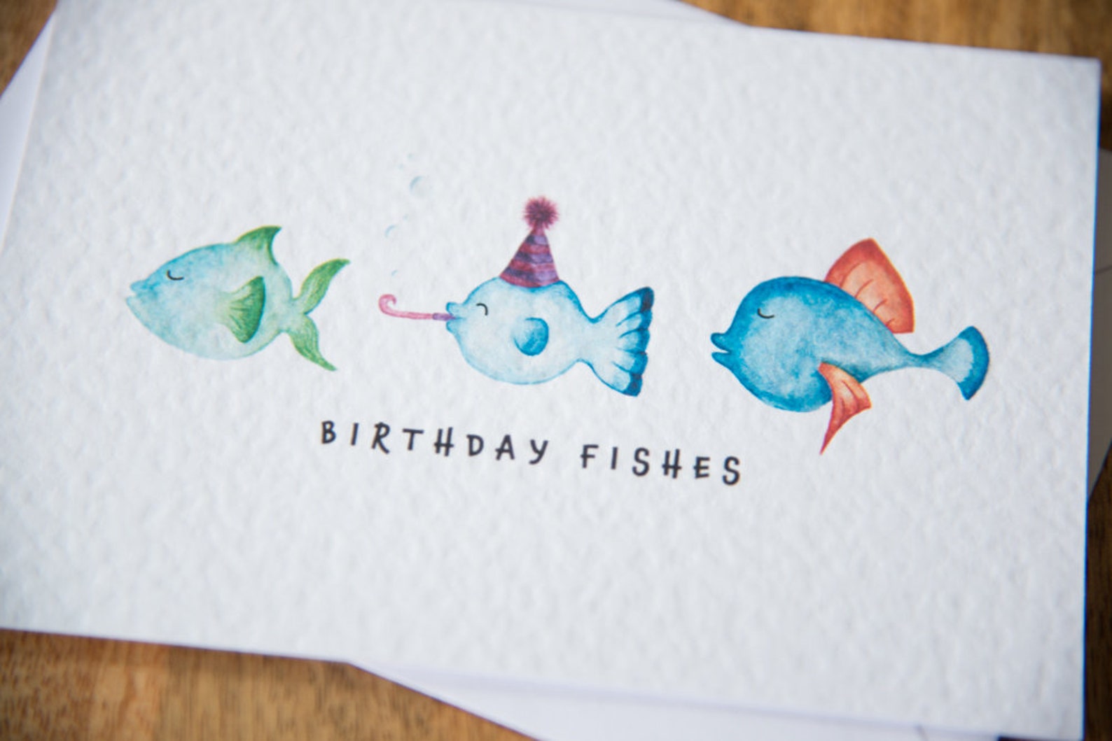 Punny Fish Birthday Card: Watercolor Design - Etsy