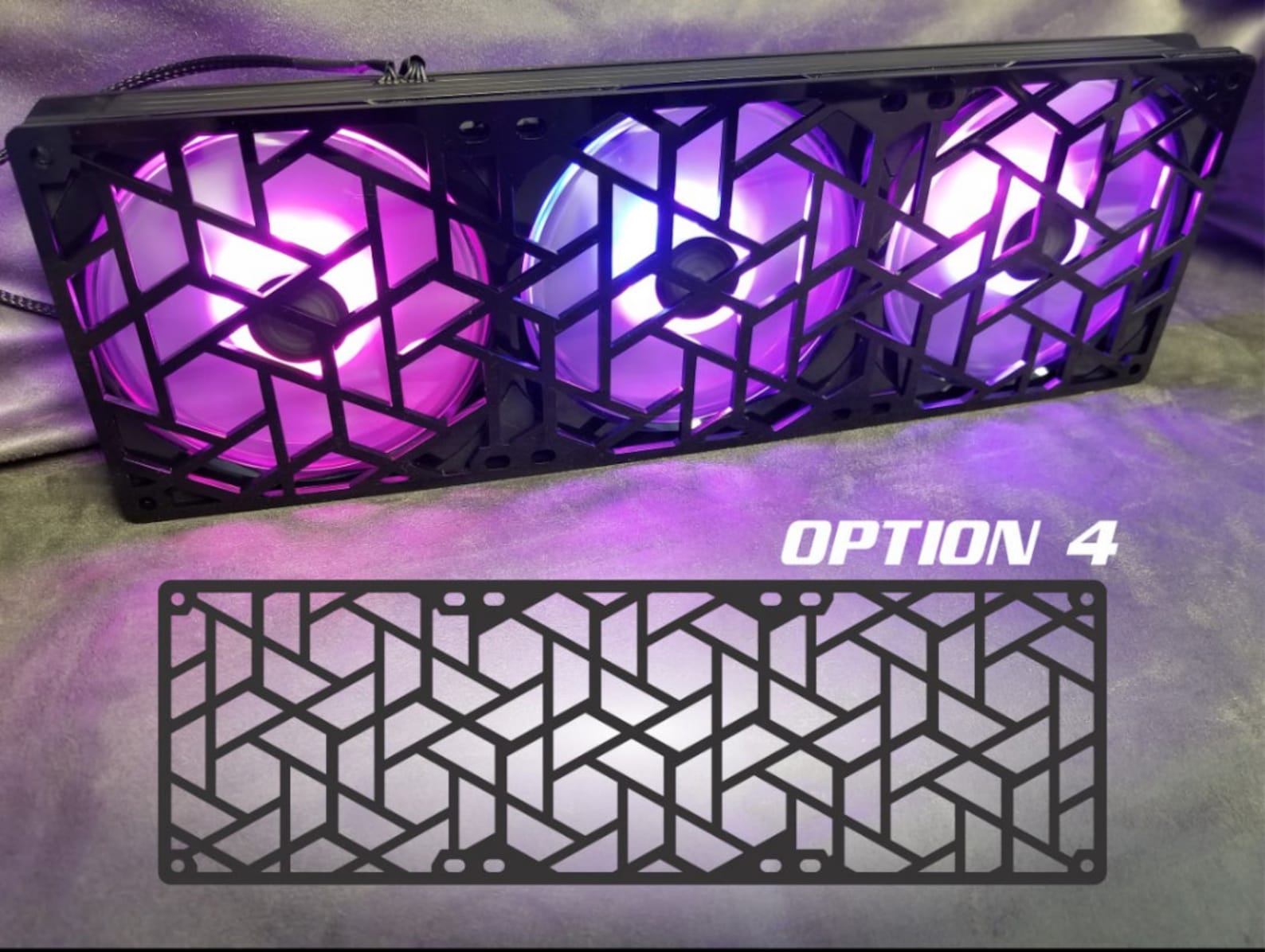 Custom Computer Pc Fan Grill 360mm X 120mm Black Lasercut Acrylic - Etsy