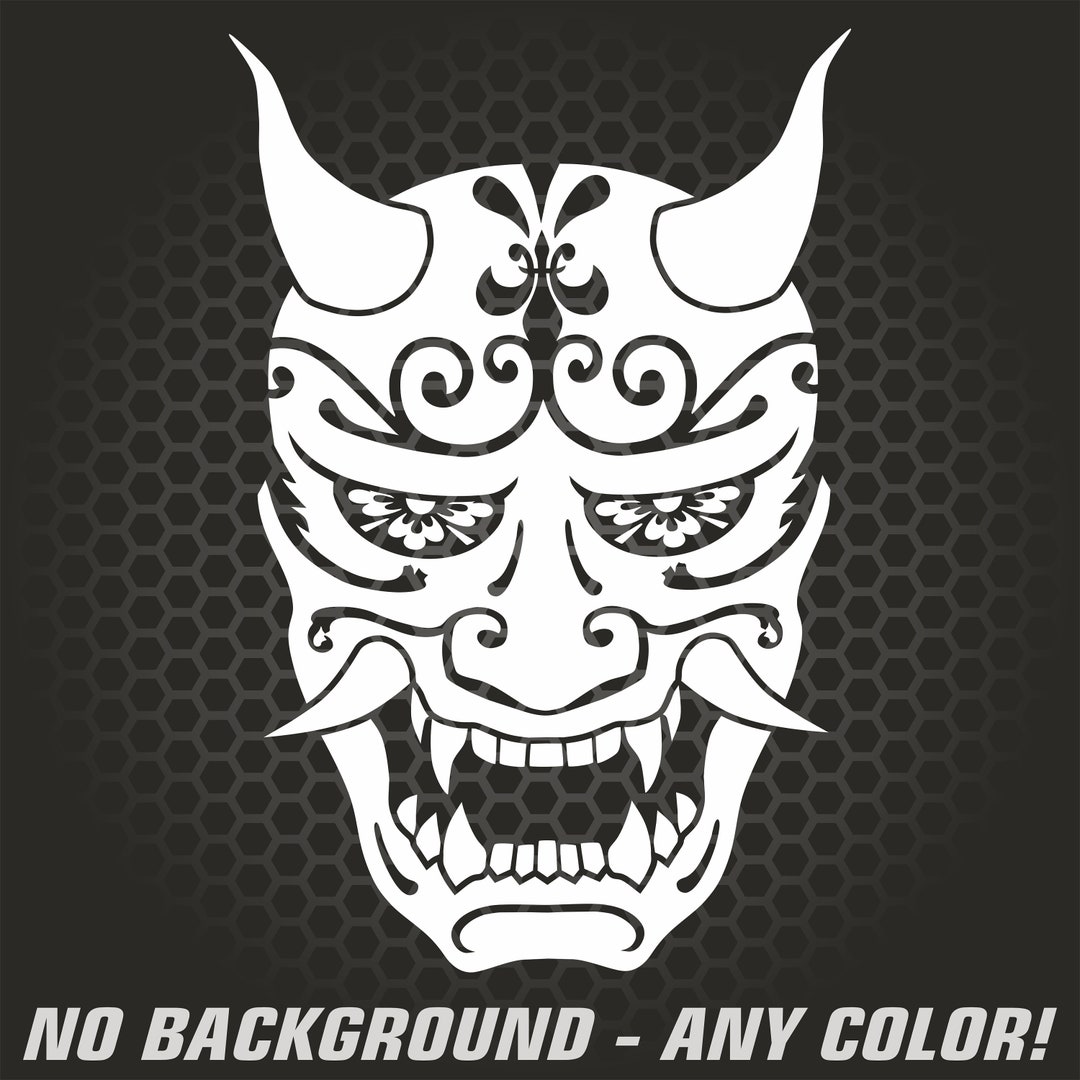 Sugar Skull Hannya Mask Vinyl Decal Sticker Day of the Dead Demon JDM ...