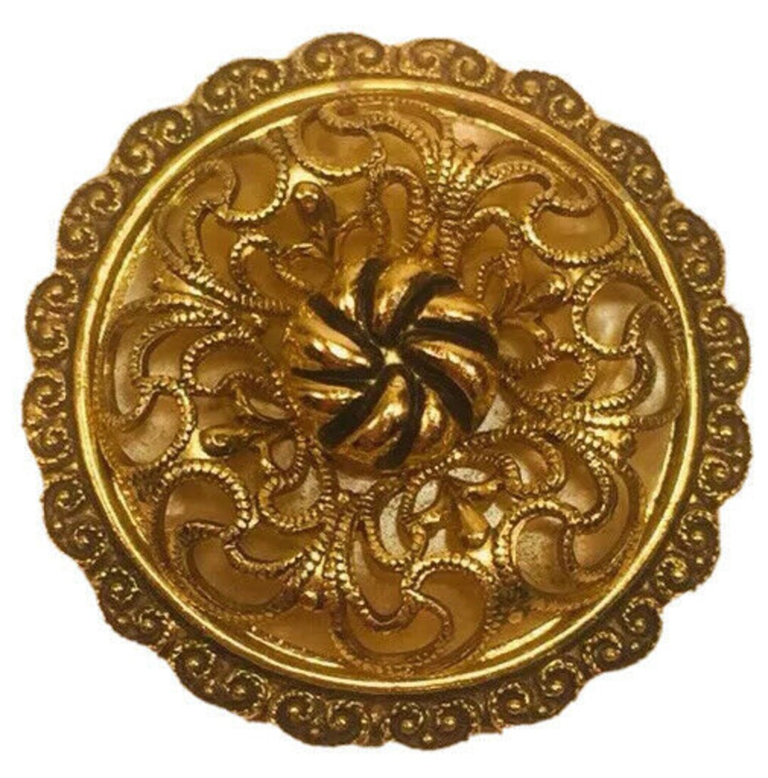 Vintage Filigree Scarf Pin Clip West Germany Scarf Holder Gold Tone 1V ...