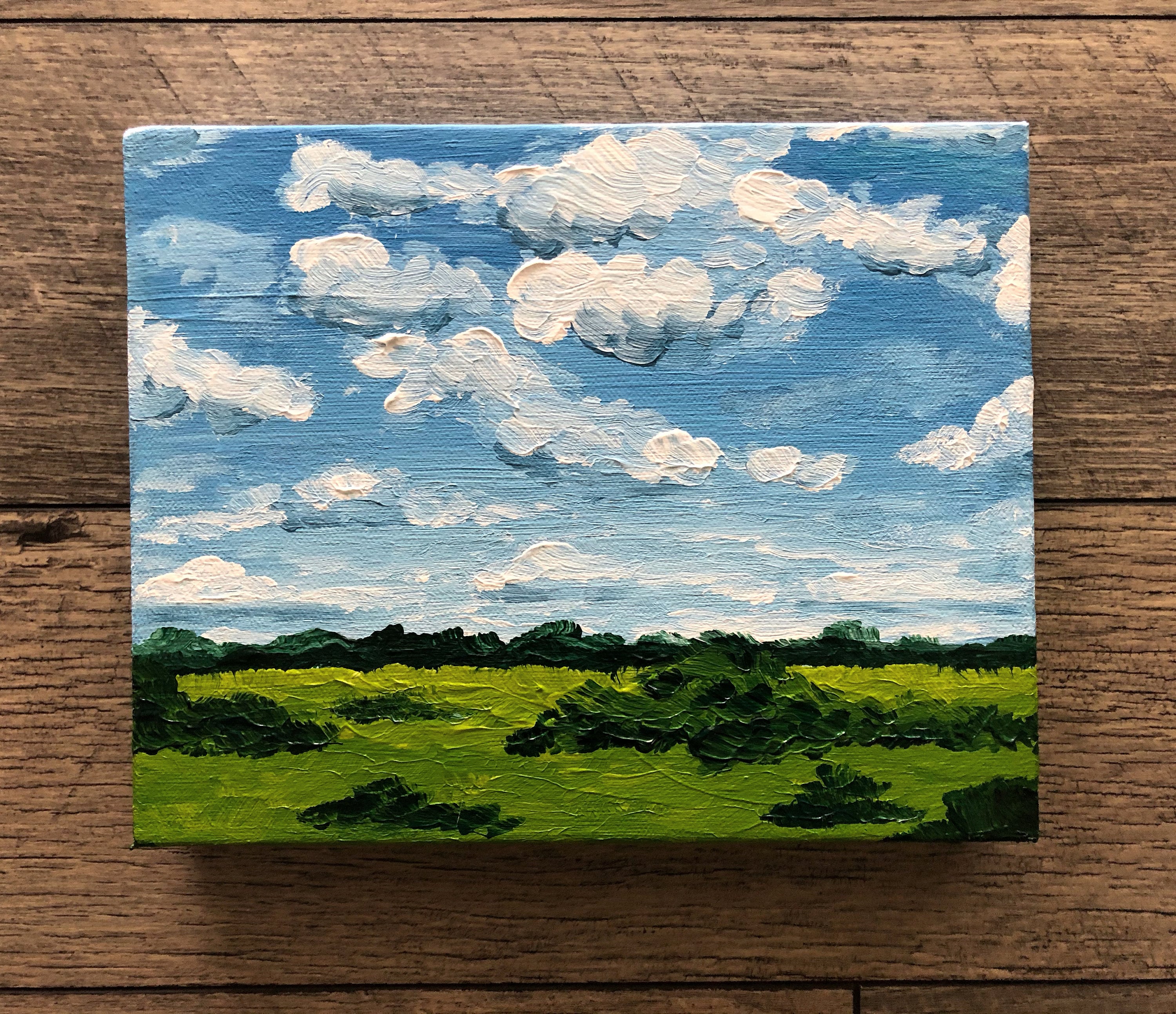 Summer, Country Landscape, Original Art, Pasture Landscape, Farmhouse ...