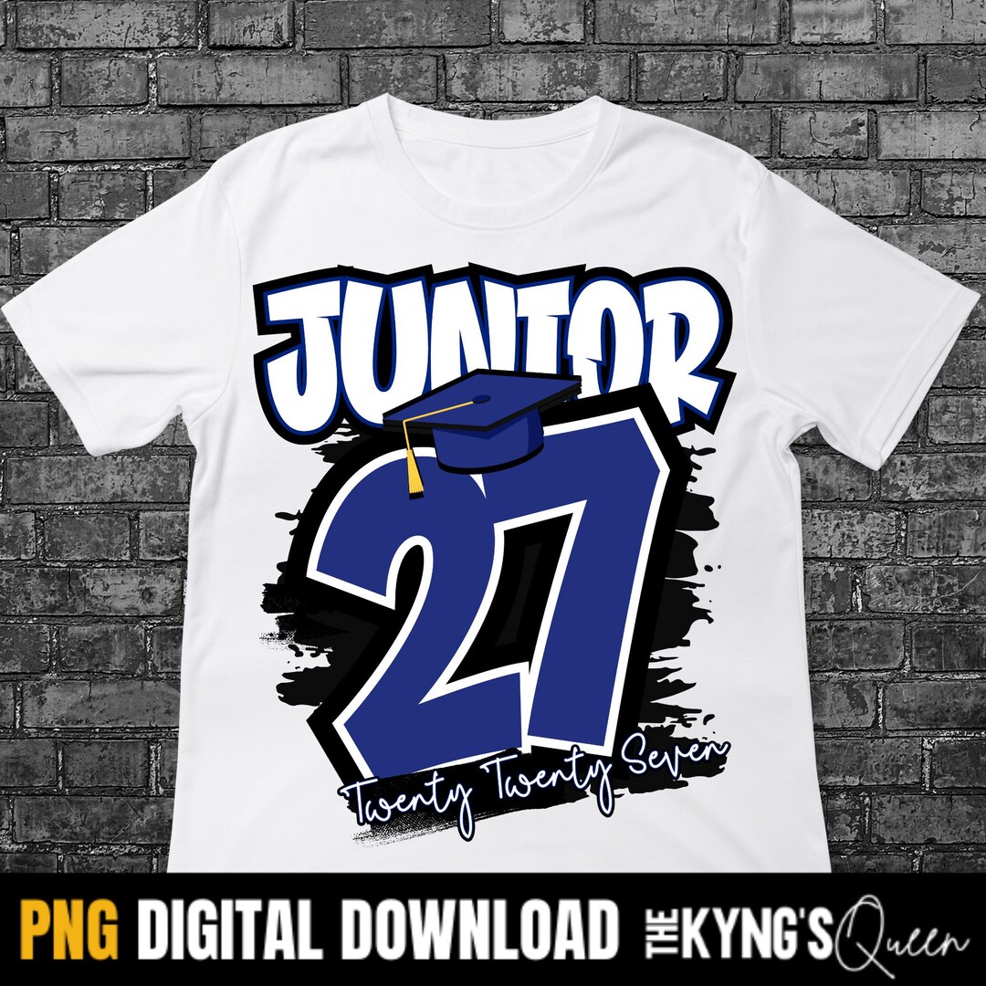Junior Class of 2027 Shirt Design: Blue DTF PNG (digital Download) - Etsy