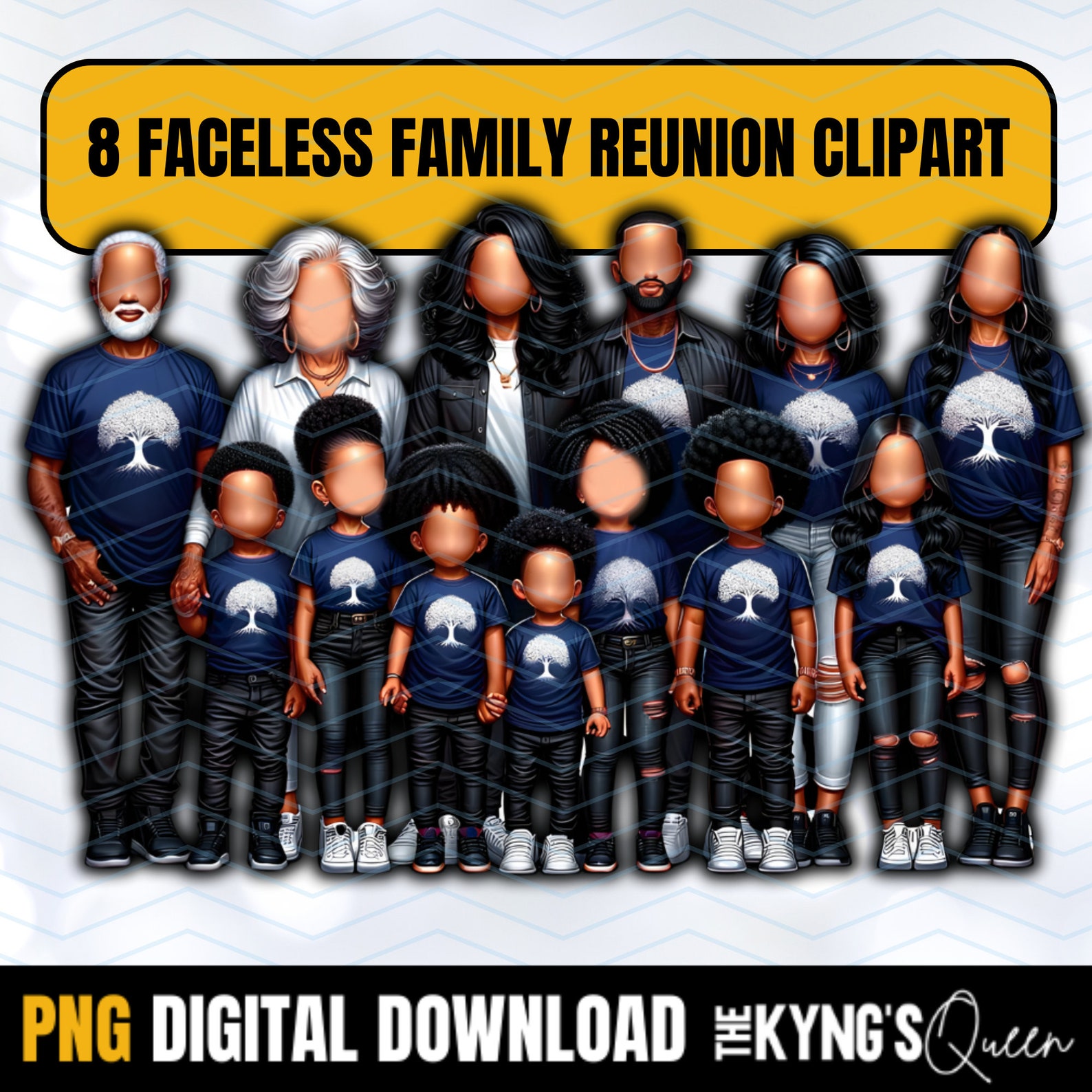 Faceless Family Reunion Clipart PNG Bundle, Family Shirt, Reunion ...