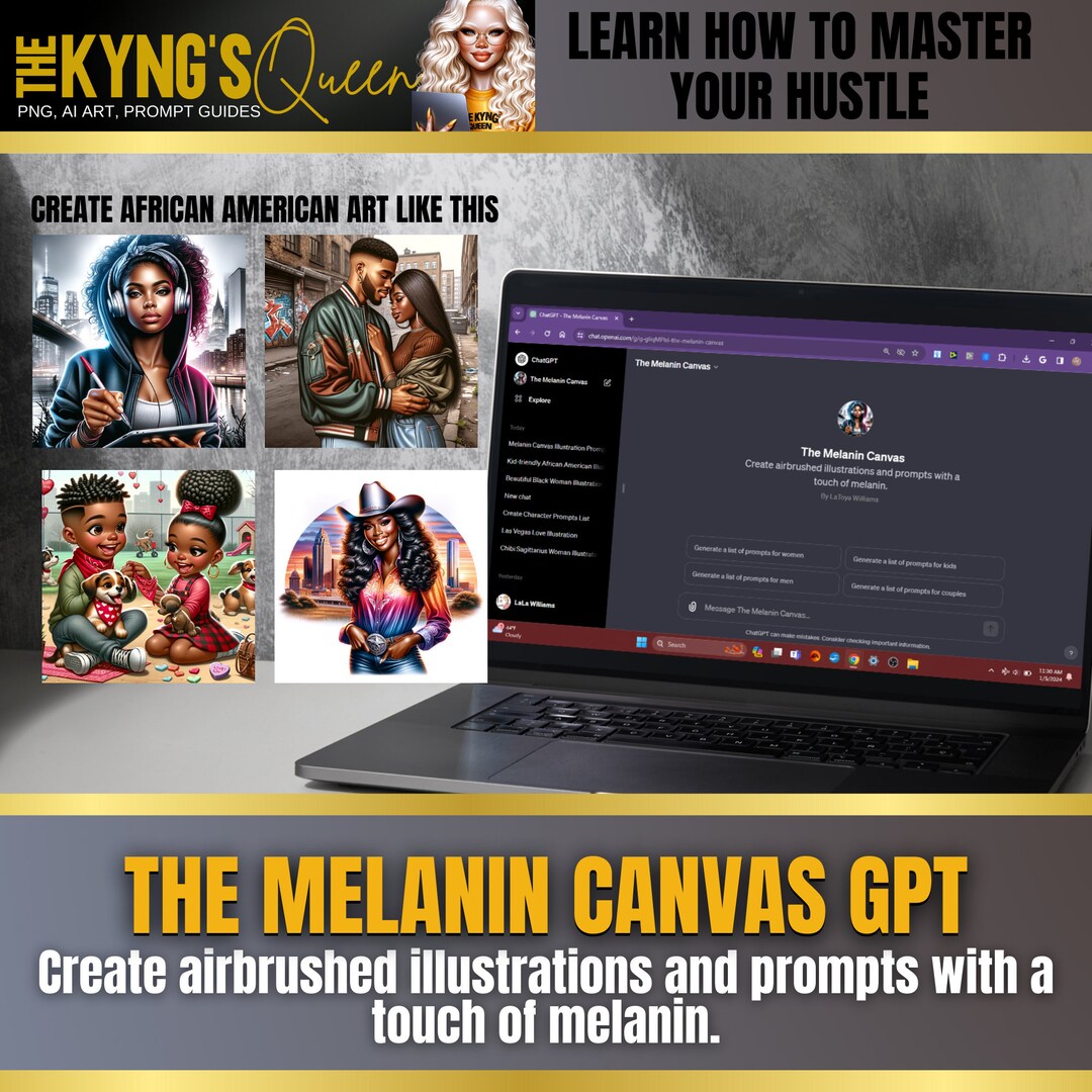 The Melanin Canvas, Custom GPT Dalle3 Only Creates African American ...