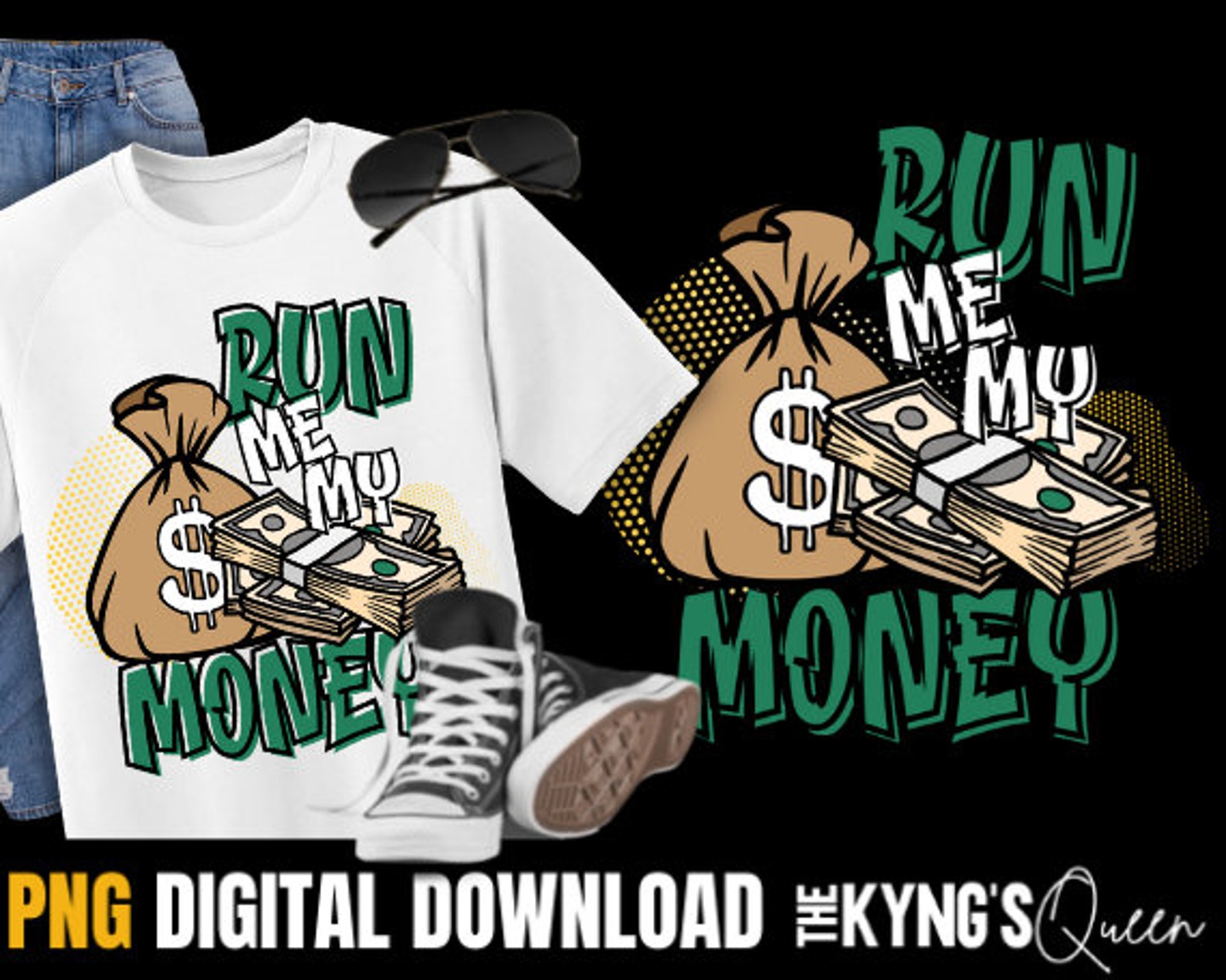 Men's Rapper Shirt, Run Me My Money PNG, , Hip Hop Png, Men's Shirt ...