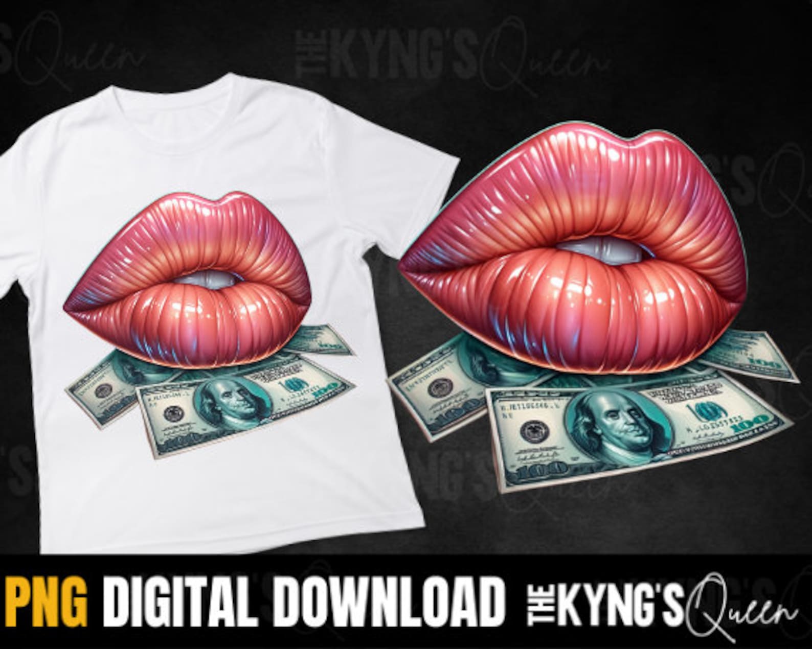 Money Lips Png Sublimation Design, Hand Drawn Lips Png, Money Lips Png ...