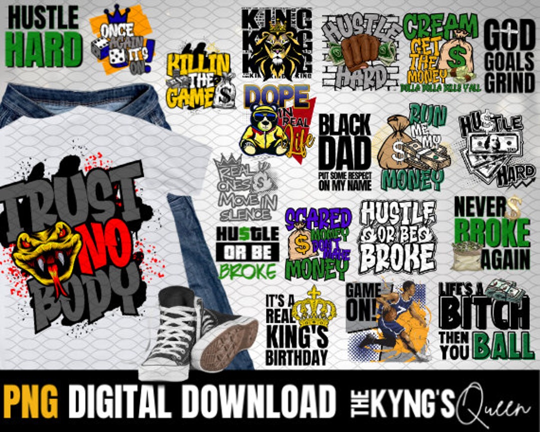 Men's Rapper Shirt DESIGN BUNDLE, 20 Files, Hustle PNG, Hip Hop Png ...