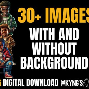 Black Boy Clipart, 80 PNG Bundle, Brown Kids Clip Art, Afro Natural ...