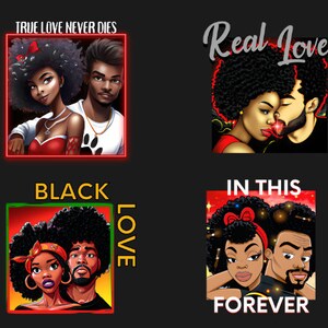 Black Couple Valentine's Day Png, Matching Couple's Shirt Design, 4PNG ...
