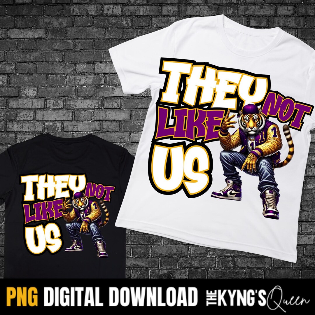 They Not Like Us PNG, Hip Hop Tiger, Purple and Gold, School Mascot ...