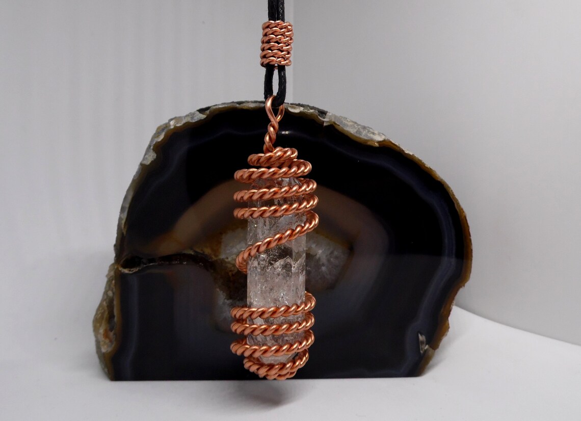 Clear Quartz Hexagonal Point Copper Wire Wrapped Full lost - Etsy