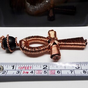 Shungite Bead, Copper Coiled Ankh Pendant. - Etsy