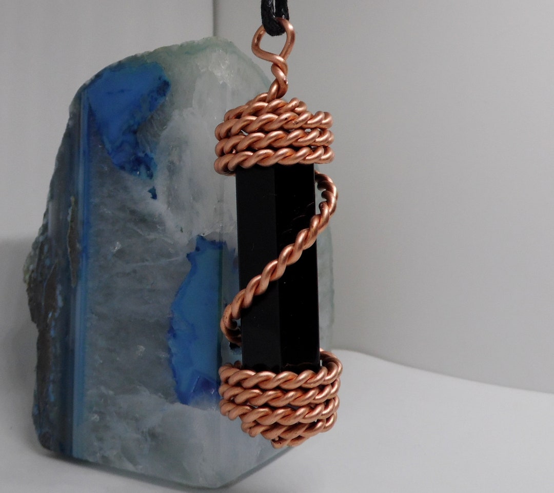 Large Obsidian Twisted Copper Wire Wrapped Full lost Cubit Tensor ...
