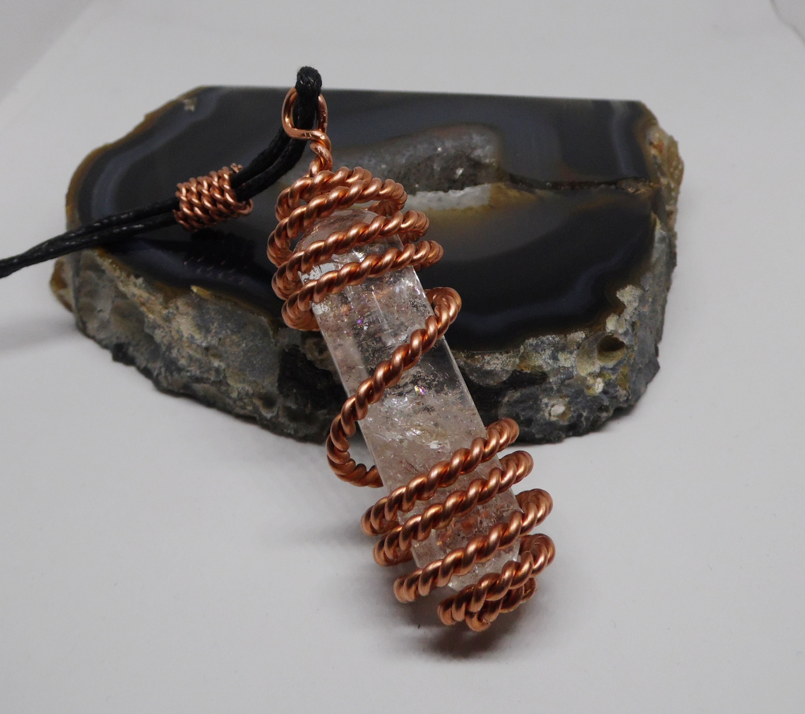 Clear Quartz Hexagonal Point Copper Wire Wrapped Full lost - Etsy