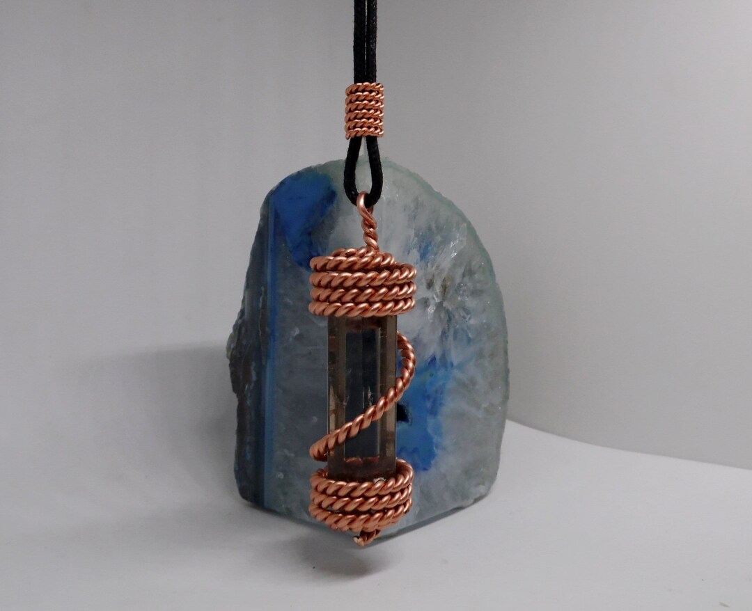 Large Smokey Quartz Twisted Copper Wire Wrapped Full "lost Cubit ...