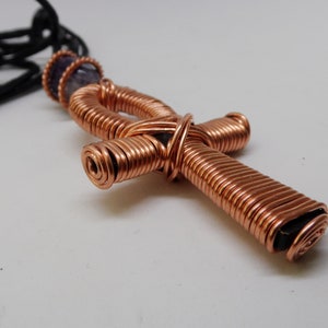 Copper Coiled Ankh, Amethyst Bead Pendant - Etsy