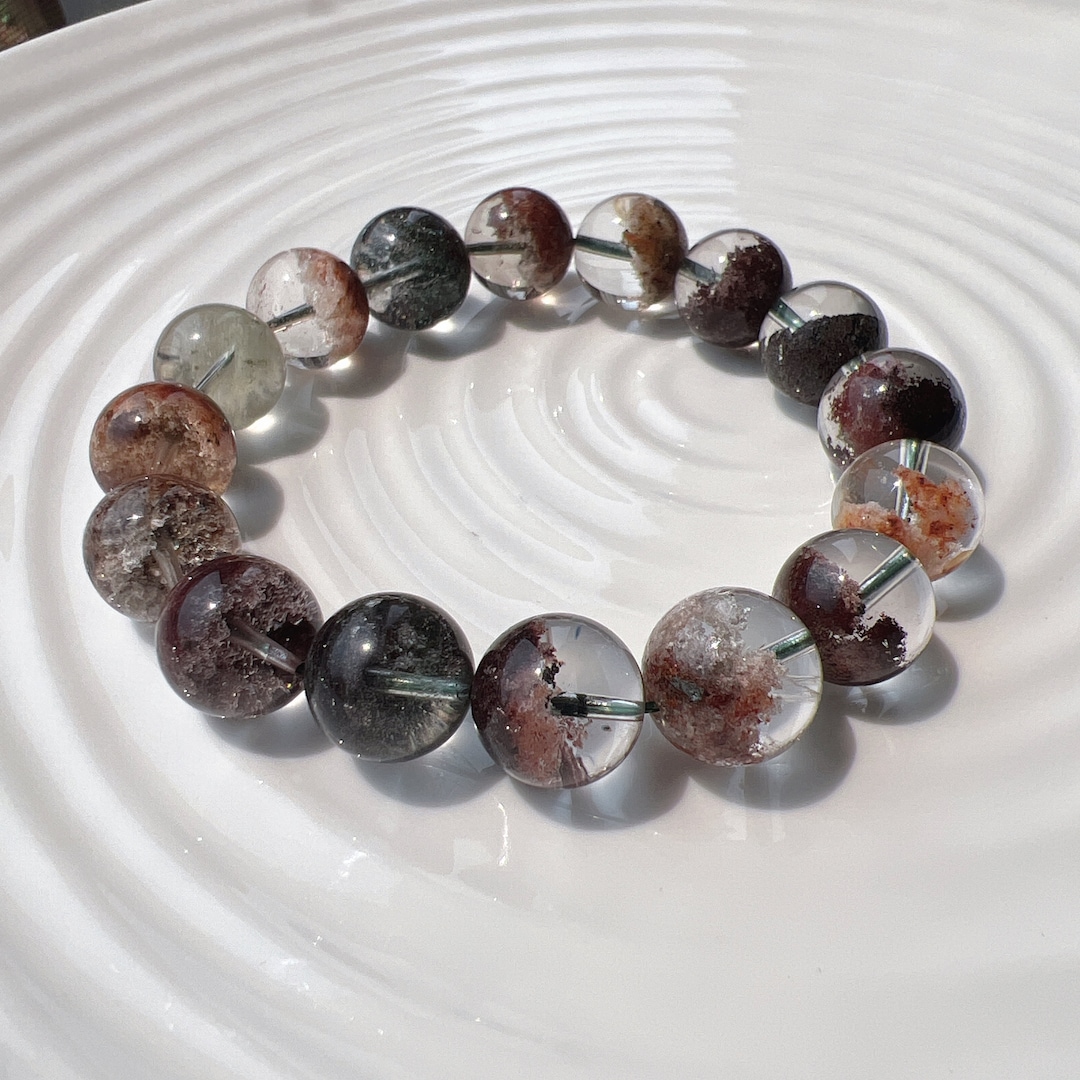 High Quality 13mm Rare Natural Four Season Phantom Crystal Beaded ...
