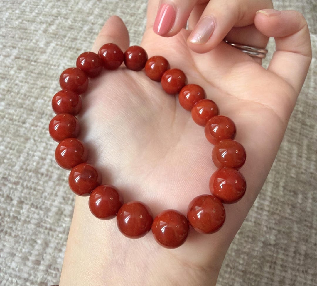 High Quality 10mm Round Beaded Genuine Sichuan Red(nanhong) Agate ...