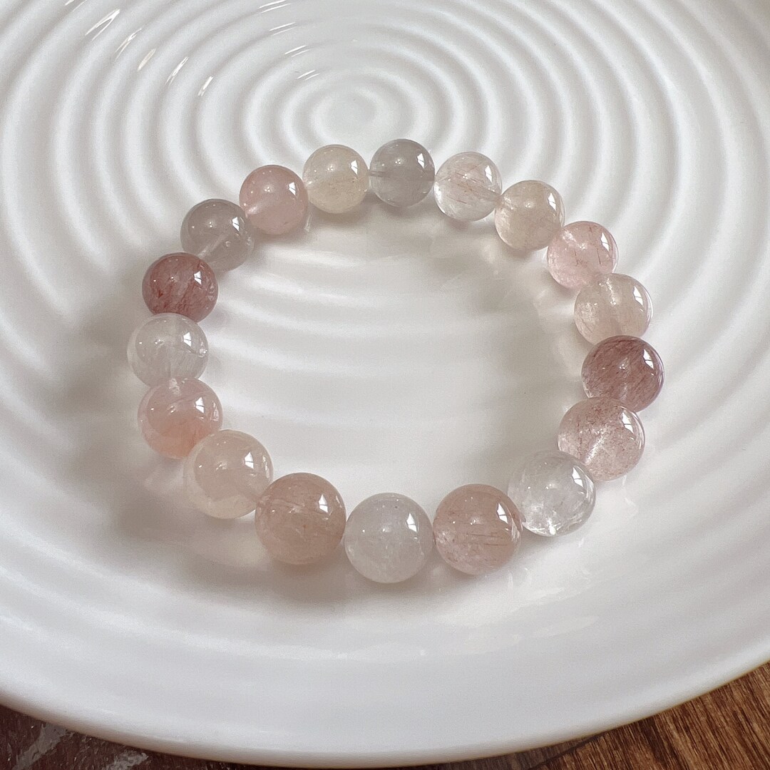 High Quality 11mm Rare Light Pink Rabbit Hair Quartz; Pink Rutilated ...