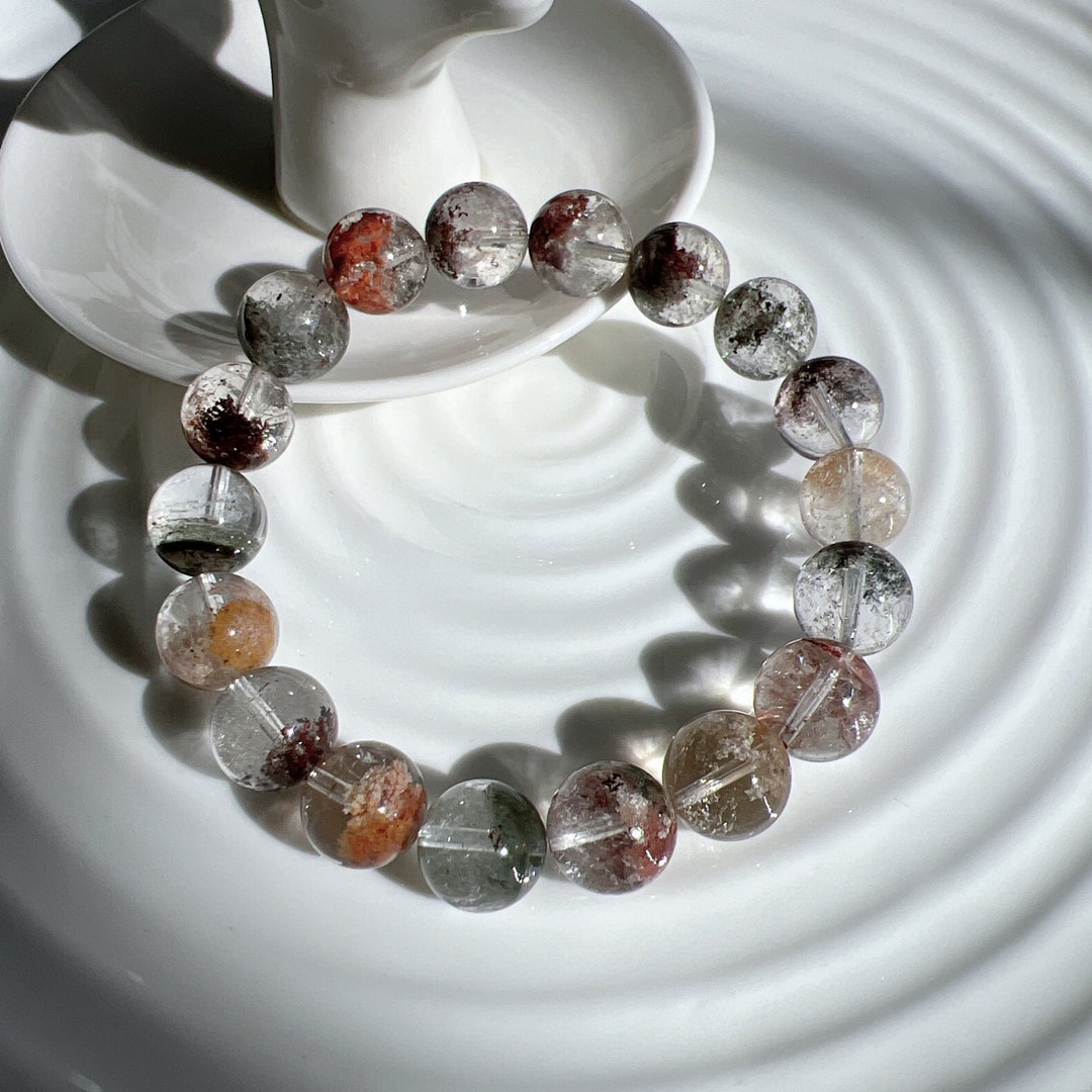 High Quality 11mm Natural Four Season Phantom Crystal Beaded Bracelet ...