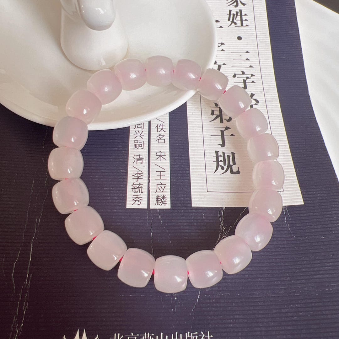 High Quality 10mm Genuine Lotus Root Pink Hetian Nephrite Jade Beaded ...