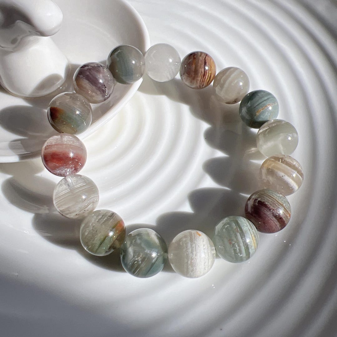 High Quality Natural 13mm Macaron Thousand Layer Phantom Crystal Beaded ...
