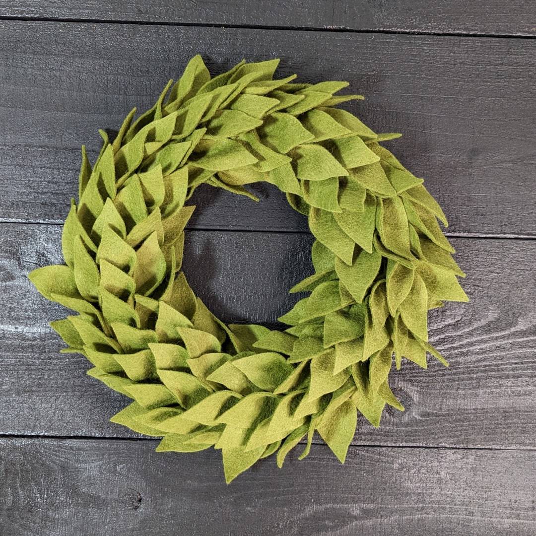 11 Inch Wreath Spring Green Wreath Mini Wreath Candle Ring Modern ...