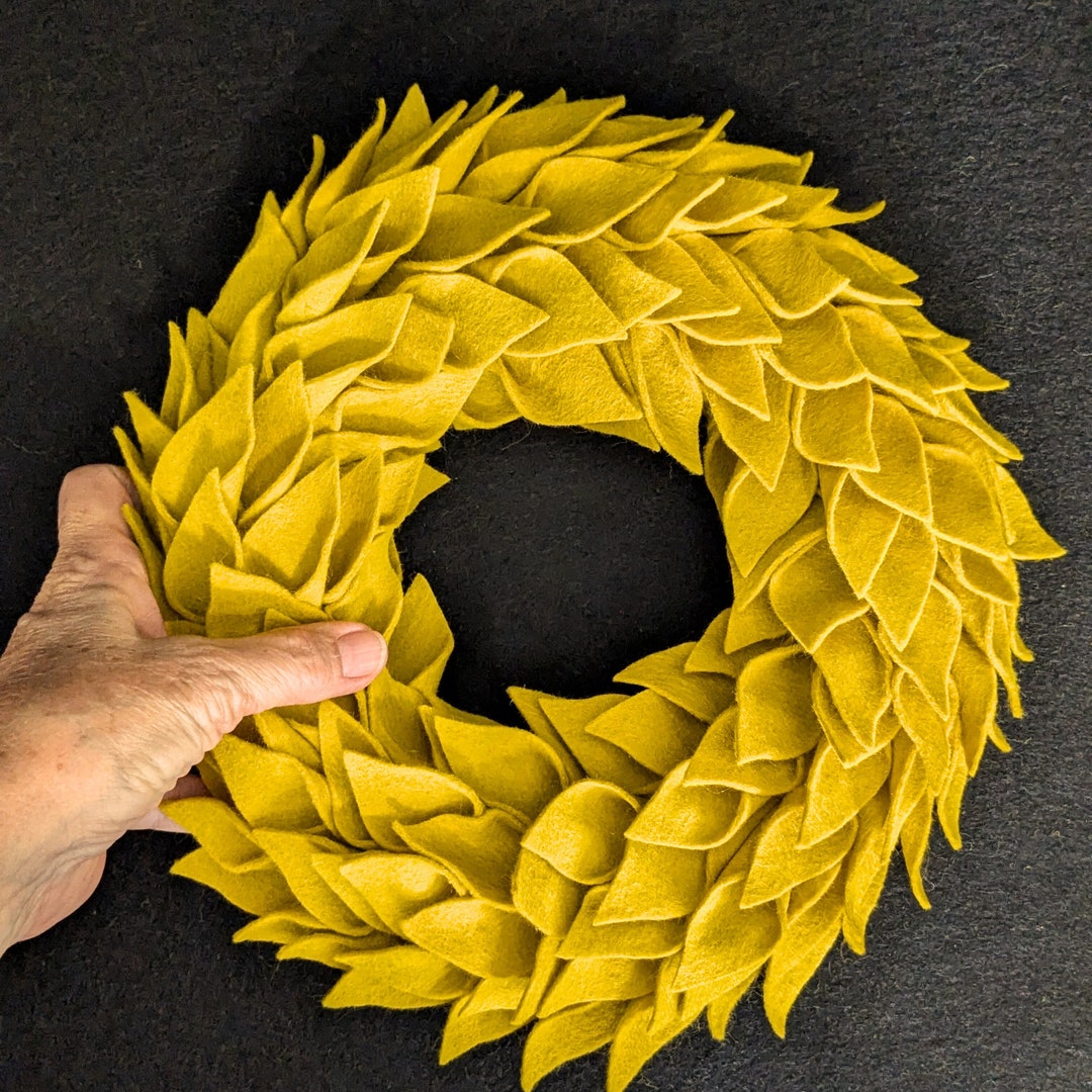 Small 10 Inch Wreath Felt Wreath Chair Wreath Candle Ring Modern Wreath ...