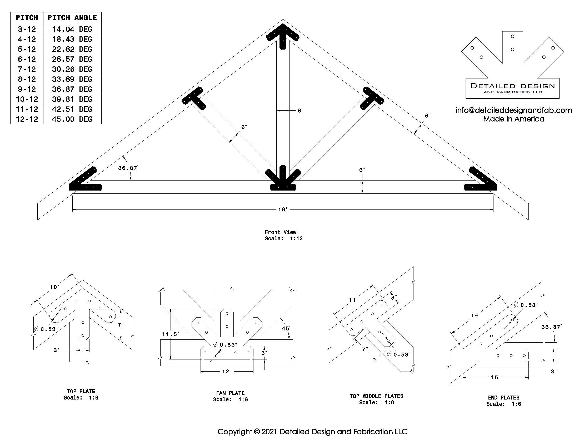 3 inch truss plate set chamfered six steel plates per set | Etsy