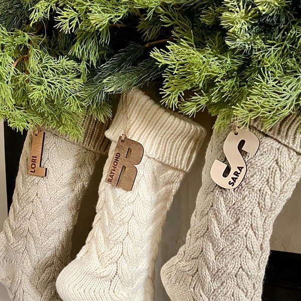 Stocking Name Tag - Etsy