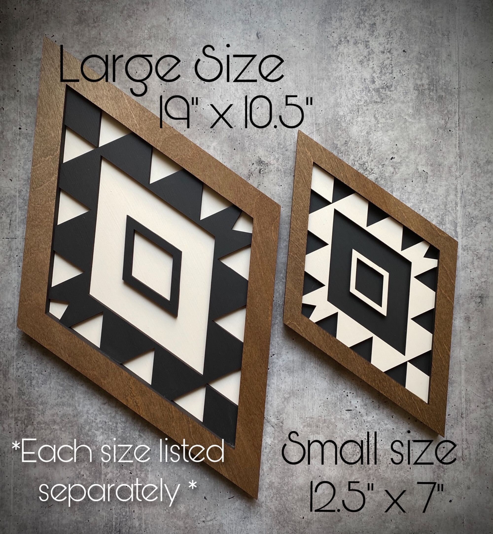 Aztec Diamond Wood Wall Art Décor mural en diamant Tenture - Etsy Canada