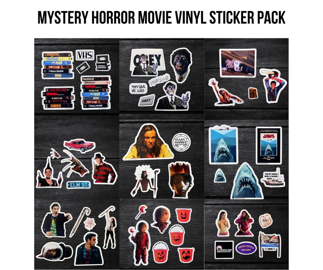 Mystery Horror Movie Vinyl Sticker Pack | Spooky Gift - Etsy