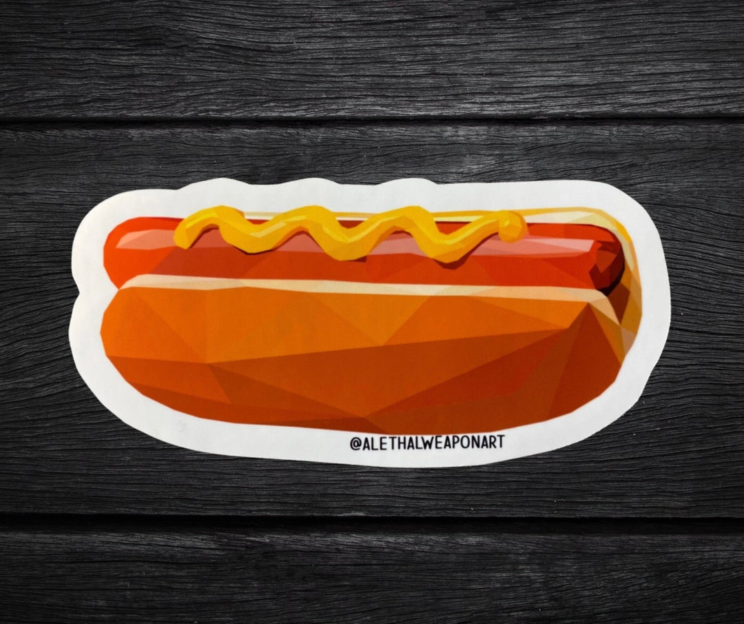 Hot Dog Vinyl Sticker | Barbecue Food Stickers | Die Cut Vinyl Stickers ...