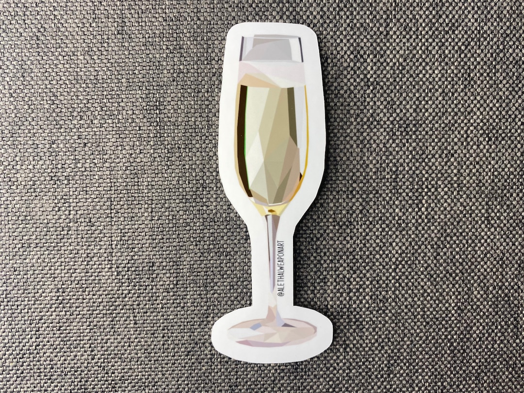 Champagne Sticker Die Cut Champagne Vinyl Stickers - Etsy