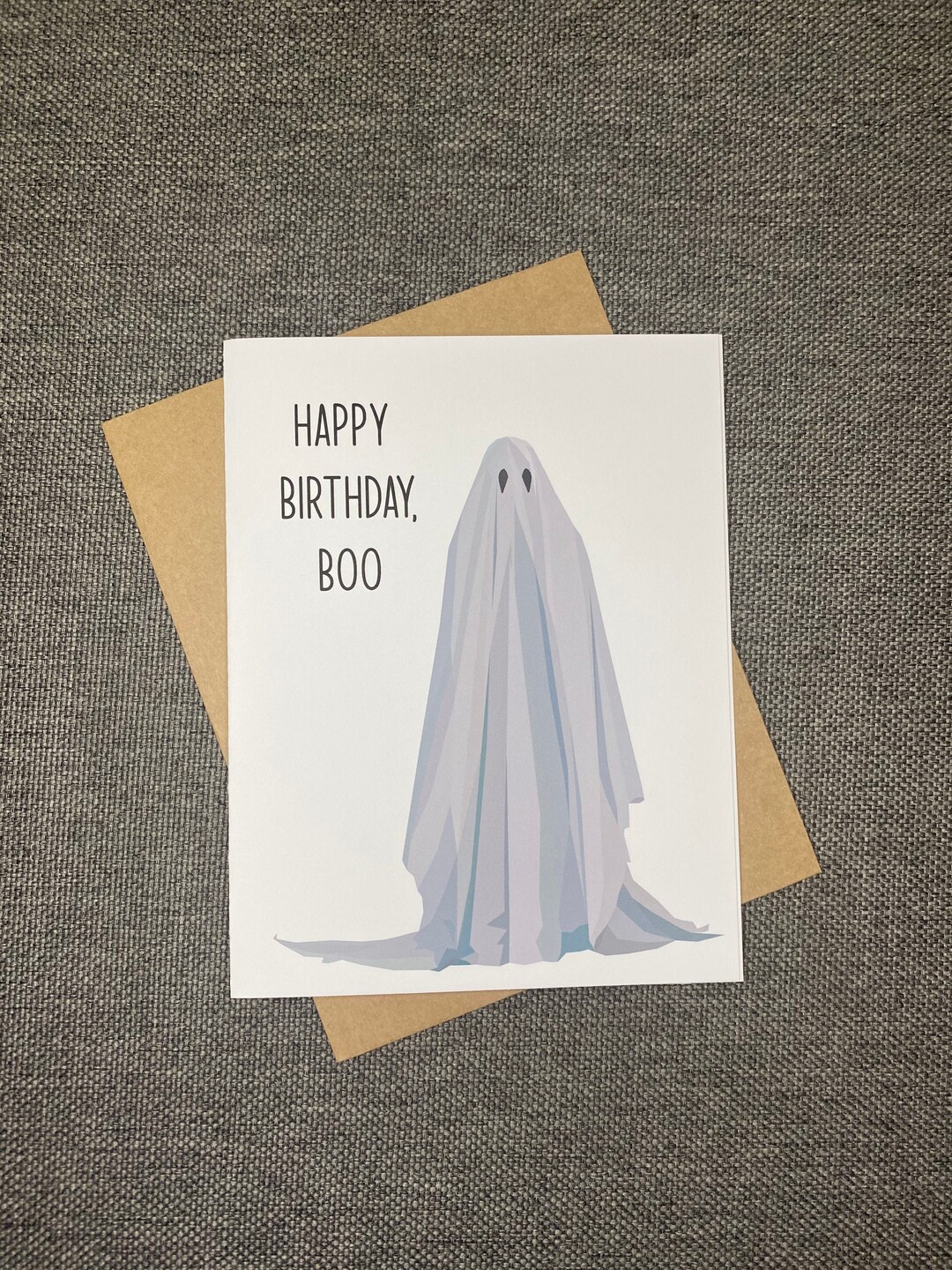 Happy Birthday Boo Birthday Card Spooky Birthday Card - Etsy