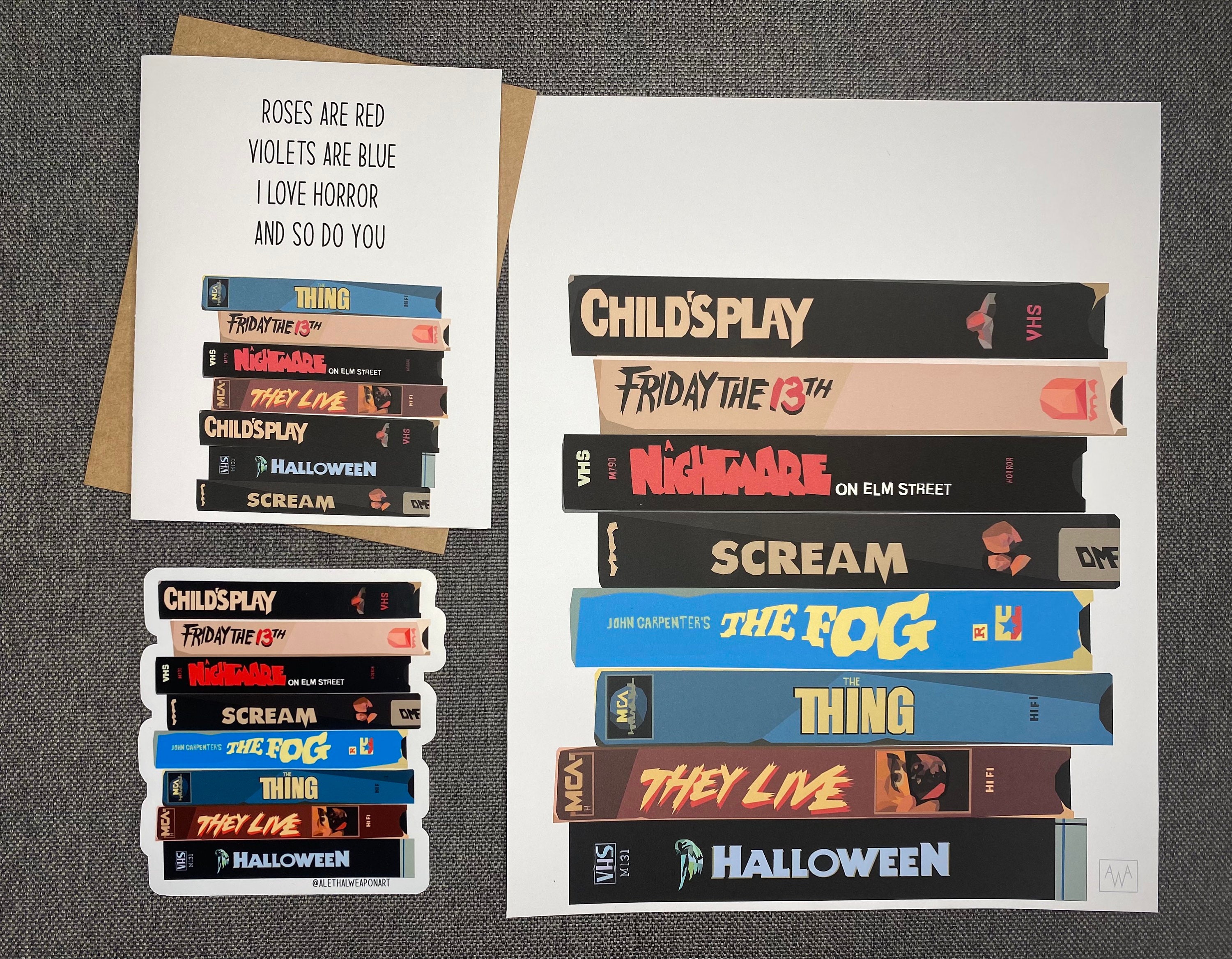 Classic Horror Movies VHS Stack Artwork VHS Wall Art - Etsy