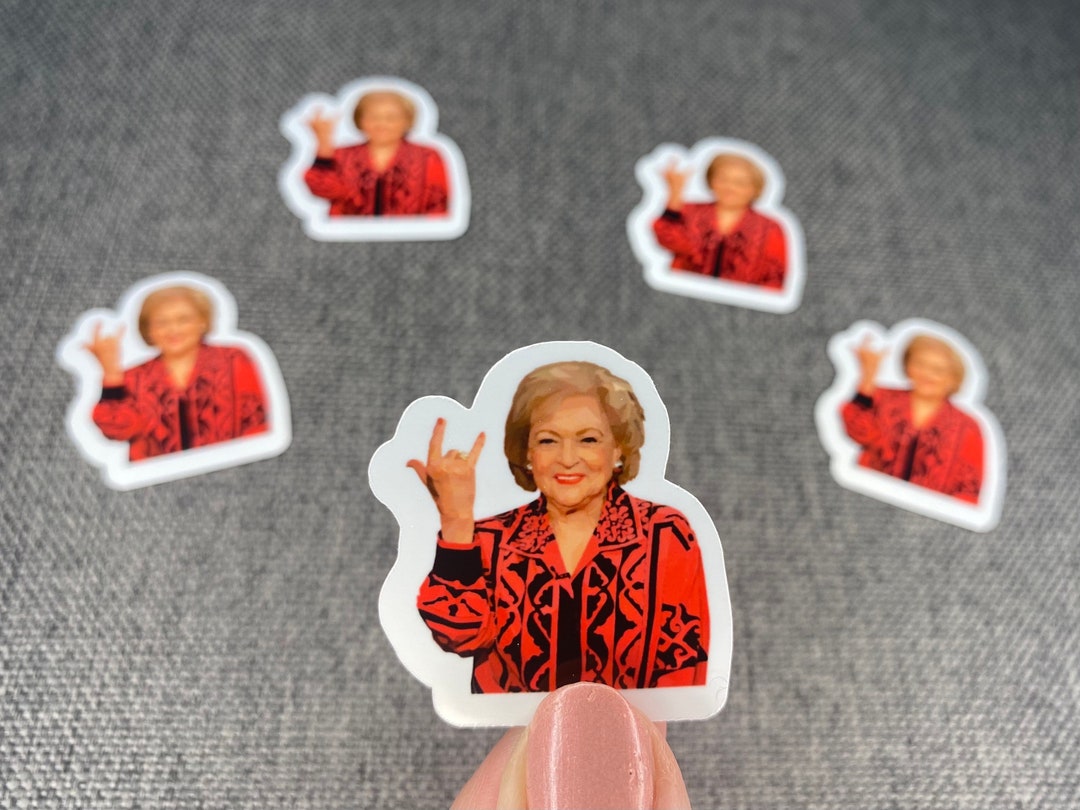 Mini Betty White Vinyl Stickers | Betty White Stickers - Etsy