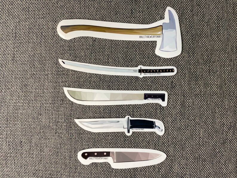 Horror Movie Weapons Vinyl Sticker Pack Ax Sword Machete - Etsy