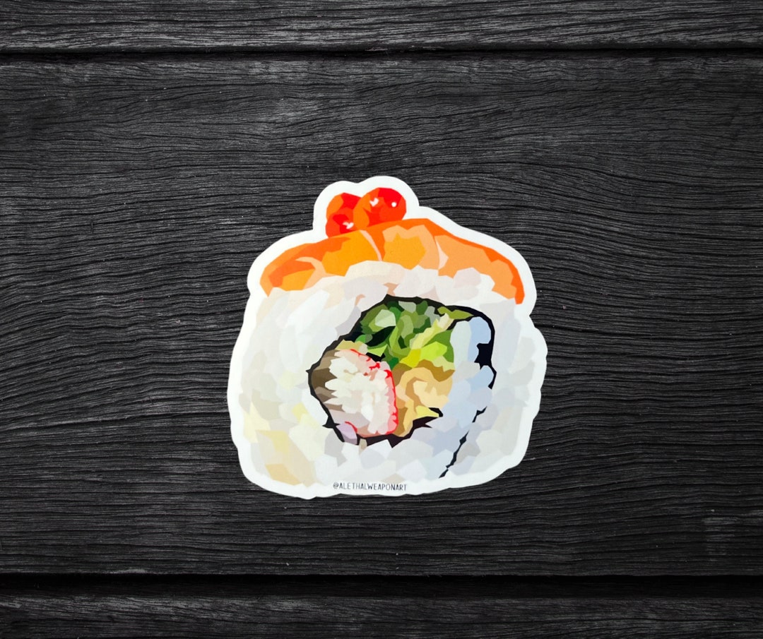 Sushi Roll Vinyl Sticker | Sushi |sushi Sticker - Etsy