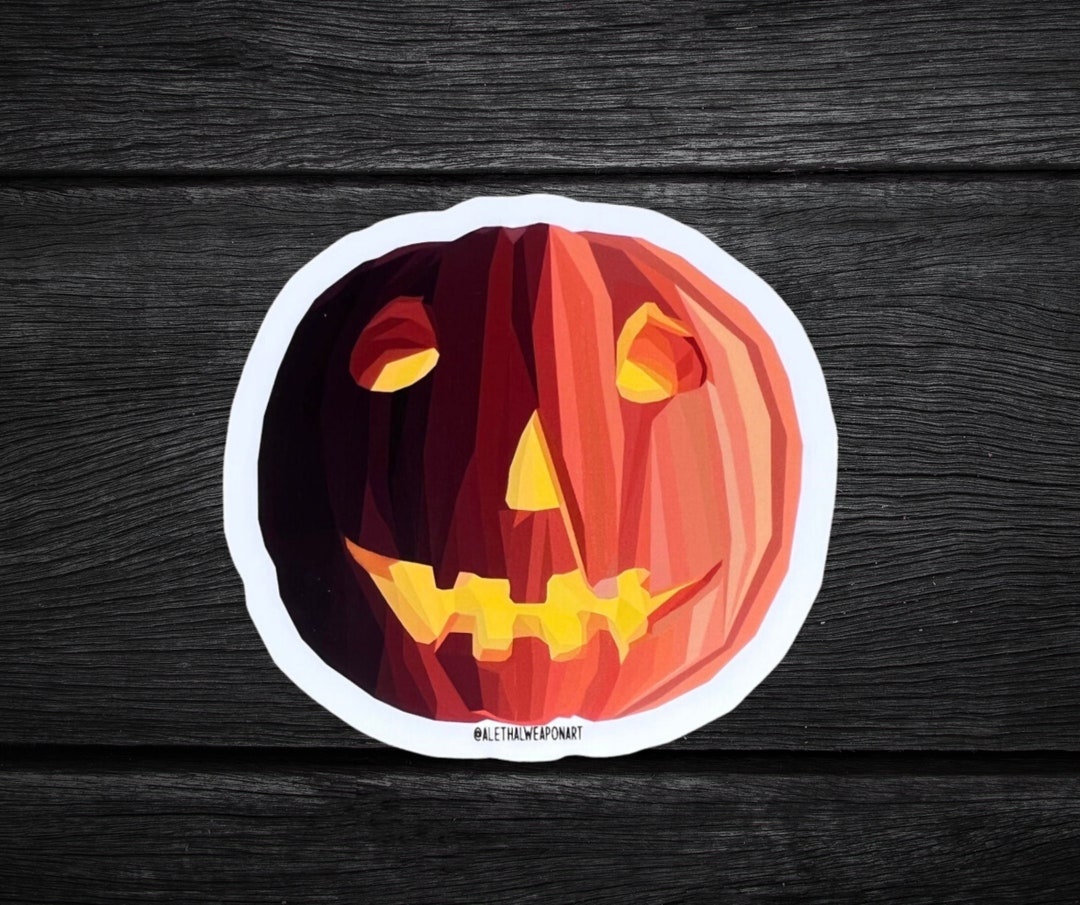 Halloween Jack-o-lantern Vinyl Sticker | Spooky Pumpkin Sticker ...