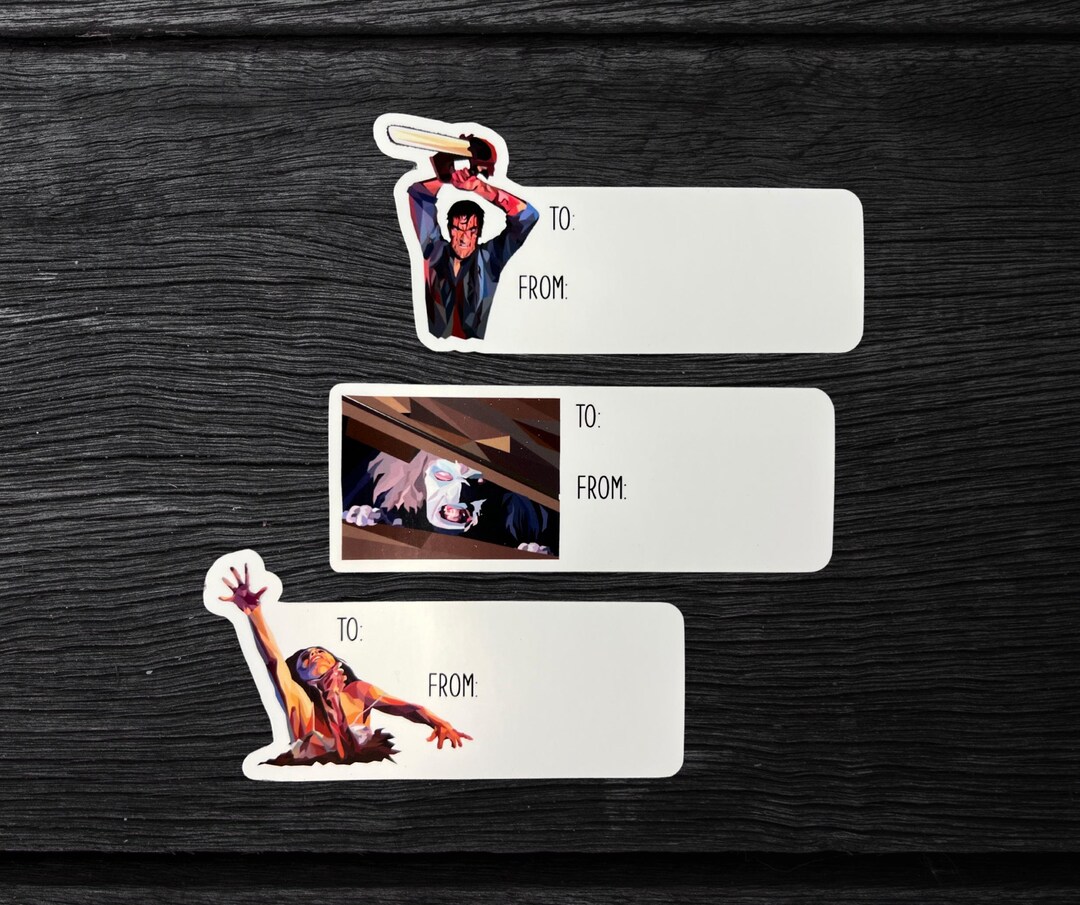 Evil Dead Gift Tag Stickers| Horror Gift Wrapping | Spooky Birthday ...