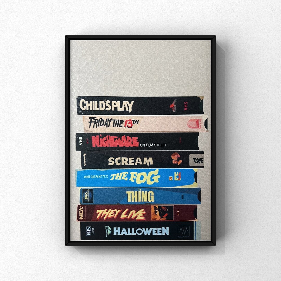 VHS Horror Stack Movies Canvas Print VHS Movies Canvas Print Horror ...