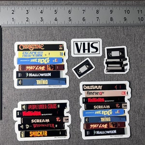 Horror Movie VHS Stack Vinyl Sticker Pack | Horror Movie Stickers | Die ...