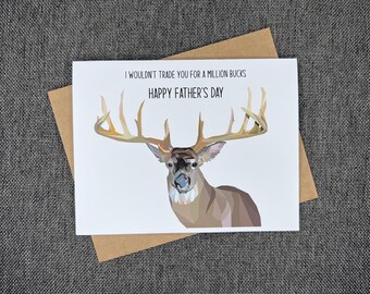 Deer Father Day Card - Etsy