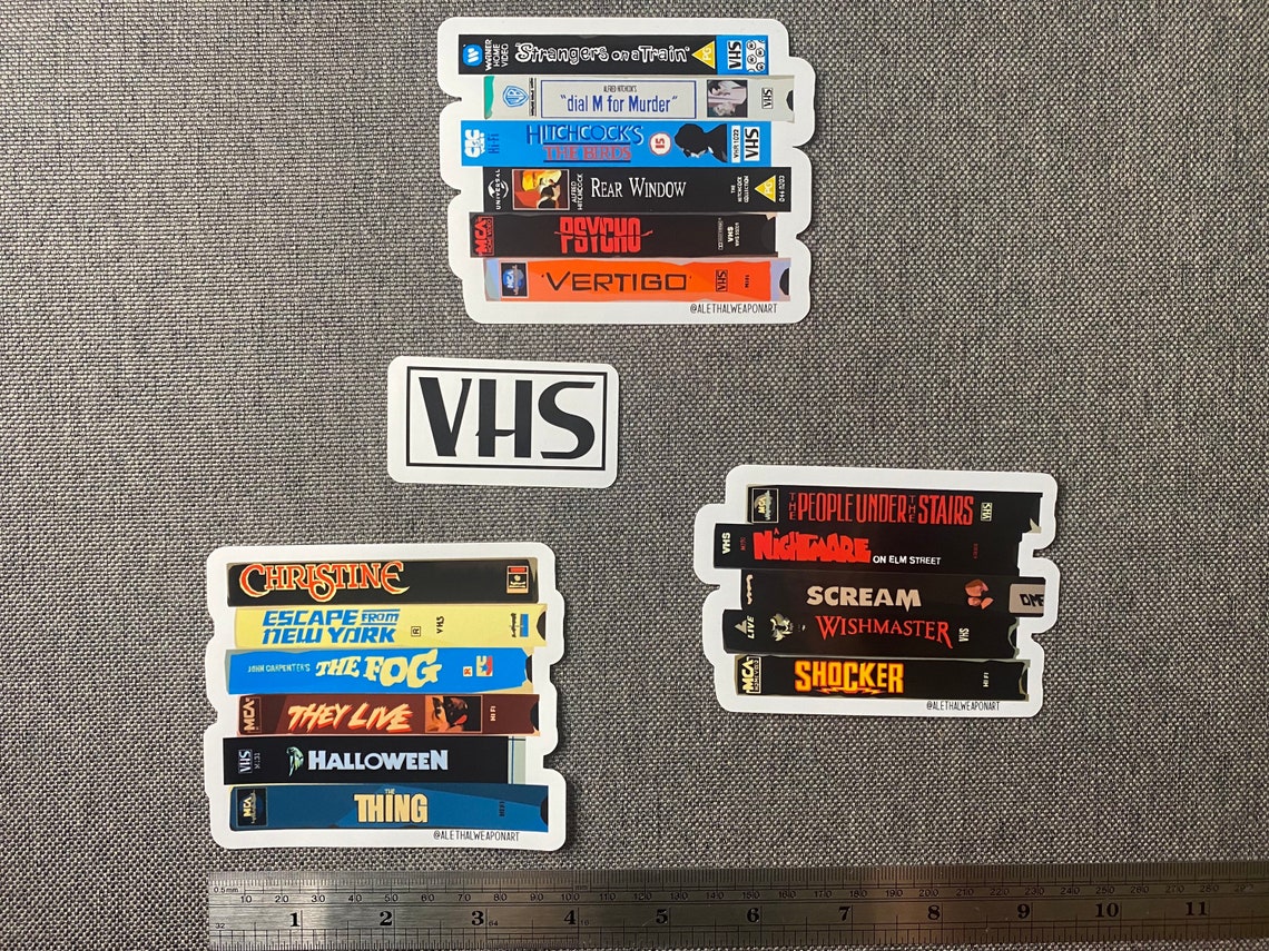 Horror Movie Directors VHS Stack Vinyl Sticker Pack | Carpenter ...